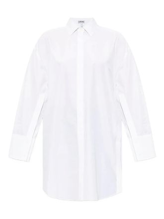 Loewe Hemdkleid mit Logo-Stickerei - Weiß