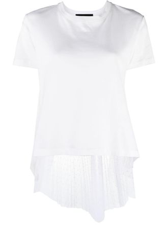 Red Valentino T-Shirt mit Point-dEsprit - Wei&szlig;