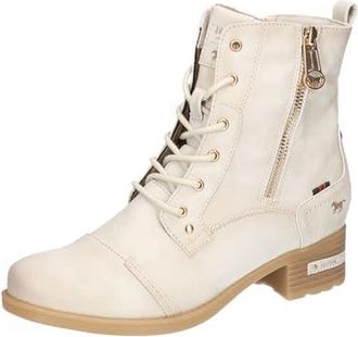 Mustang Jeans Bottine Femme 1229-513, Pointure:41 EU, La Couleur:Beige