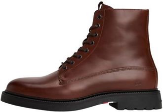 Tommy Hilfiger Bottes Mid Boot Homme Comfort Cuir, Marron (Winter Cognac), 43