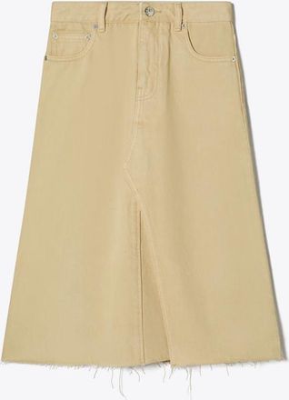 Tory Burch Damen Unstrukturierter Midi-Jeansrock