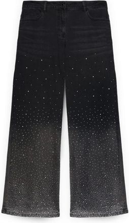 Fiorella Rubino Femme, Jeans, Noir, Taille: 44 FR Jean ample &agrave; effet de paillettes d&eacute;grad&eacute;es