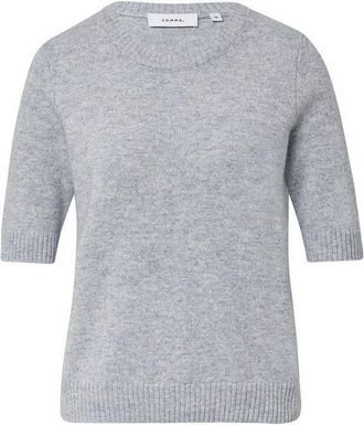 Comma Kurzarmpullover Strickpullover Strickpullover aus Wollmix mit halblangem &Auml;rmel