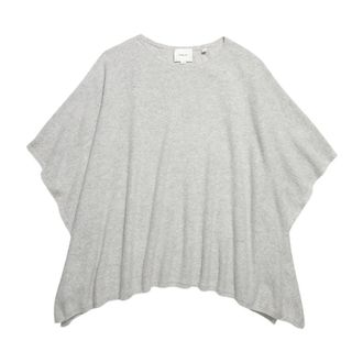 Vince Poncho aus Kaschmir mit U-Boot-Ausschnitt und Umschlag-Jersey - - Knitwear - Damen - Grau - ONE SIZE