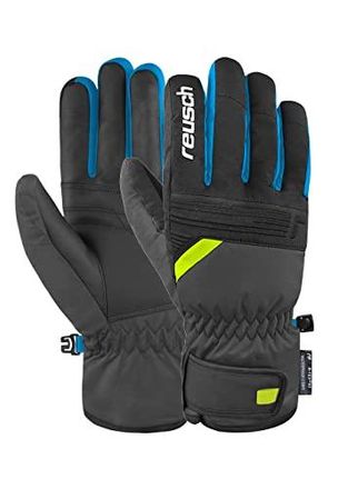 Reusch Baldo R-tex XT Imperméables, Respirants, à Bout Court, Confortables et Chauds, Gants de Sport dhiver, 6682 Granite foncé/Jaune de sécurité, 7 Homme