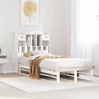 vidaXL Letto Libreria Senza Materasso Bianca 90x200 Cm Legno Di Pino - Vidaxl