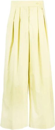 Dries Van Noten Femme, Pantalons, Vert, Taille: 36 FR Pamplona Wide Pantalons