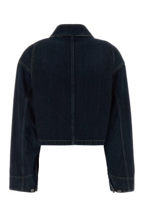 Prada Womens Denim Jacket Bleu Exterior: Cotton Giubbini