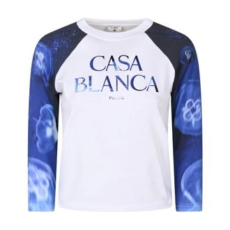 Casablanca Tee Baseball Meduse Sportive - Femme - Sweatshirts et sweats &agrave; capuche - Bleu - Taille: 40 FR