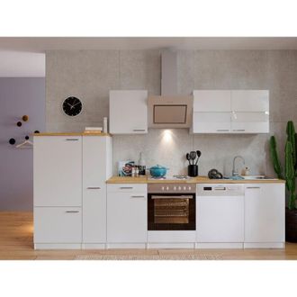 Respekta K&uuml;che K&uuml;chenzeile K&uuml;chenblock Einbauk&uuml;che Wei&szlig; Malia 310 cm Respekta