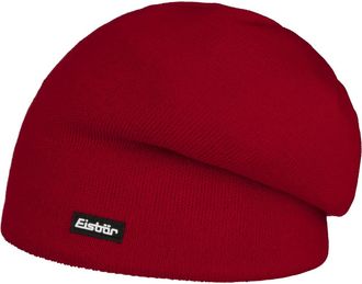 Eisb&auml;r Ogle Oversize Strickm&uuml;tze Wollm&uuml;tze Beanie Winterm&uuml;tze Damen/Herren - Made in Austria mit Futter, Oversize, Herbst-Winter Winter - One Size rot