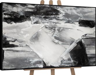 Yohji Yamamoto Art Luxus Abstrakt Acryl Gem&auml;lde auf Leinwand kontrastreiche Reflektion handgemalt Wandbild Wohnzimmer modern Wohndekor Bilder Kunst 140x100 cm