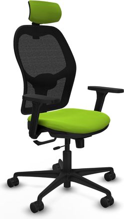 Piqueras y Crespo Ergonomischer Stuhl, verstellbare Arme, h&ouml;henverstellbare Lendenwirbelst&uuml;tze und Kopfteil, h&ouml;henverstellbar und neigbar. Ausgestattet mit Syncro/Trasl