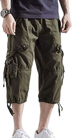 ORANDESIGNE Shorts Cargo Homme Rétro Baggy Pantacourt Casual Combat Pantalon Court Militaire Outdoor Bermudas Multi-Poches de Loisir Travail Sport Jogging Grande 