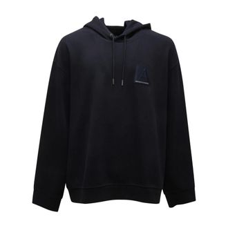Armani Box Logo Pullover Hoodie - - Sweatshirts & Hoodies - Herren - Blau - 2XL