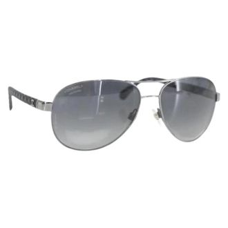 Chanel Pre-owned Vintage Gummi Sonnenbrille - - Pre-owned - Damen - Schwarzk - ONE SIZE