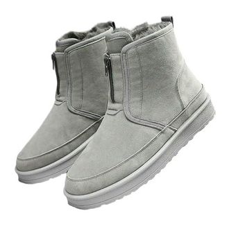 Generic NYSBH Chaussures dhiver chaudes en fourrure pour homme - Imperm&eacute;ables - En daim - Chelsea - En peluche moelleuse - Pour lext&eacute;rieur, gris, 41.5 EU