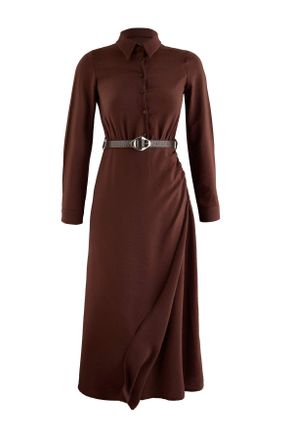 Trendyol Midi-kleid im A-Linien-Schnitt, modest fit - Braun