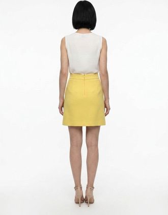 Dolce & Gabbana Womens Yellow Wool Mini Skirt