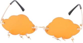 BESPORTBLE Lunettes de Soleil sans Monture Party Cloud pour Femmes, Verres Orange de Nuage, Style &Eacute;clairs, Taille Petite, Lunettes Sp&eacute;ciales pour F&ecirc;te, Protectio