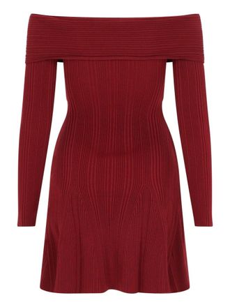 Self Portrait Viscose-Blend Mini Dress - Burgundy