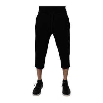 Dolce & Gabbana Cropped Sweatpants mit Kordelzug - - Shorts - Herren - Schwarzk - L