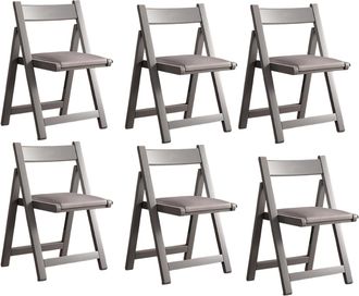 Generic Set mit 6 stapelbaren Klappstühlen - Komfortable platzsparende Stühle für Zuhause, Büro, Events, Hochzeiten - vielseitig und stylische Sitzlösung