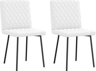 vidaXL Vidaxl - Chaises &agrave; manger lot de 2 blanc similicuir