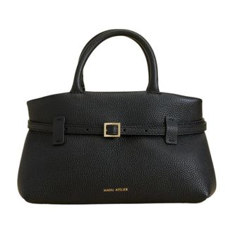 Manu Atelier Schwarze Lederschultertasche mit goldener Hardware - - Bags - Damen - Schwarzk - ONE SIZE