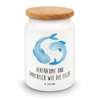 Mr. & Mrs. Panda Vorratsglas Sternzeichen Fische - Geschenk, Keksdose, Kaffeedose, Geburtstag M&auml;rz, Februar, Vorratsdosen, keksdosen, Lebensmittelbeh&auml;lter, Fisch, Ster