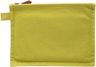 Herm&egrave;s Pochette en toile Pre-owned - Femme - Pre-owned - Vert - Taille: ONE Size