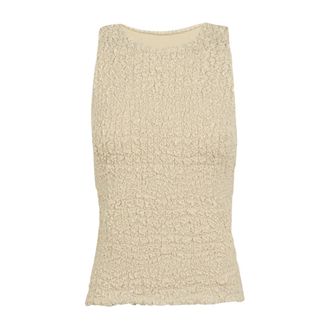 Cortana &Auml;rmelloses Top mit Karree-Ausschnitt - - Tops - Damen - Beige - XS