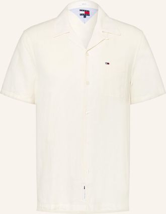 Tommy Jeans Resorthemd Comfort Fit Mit Leinen weiss