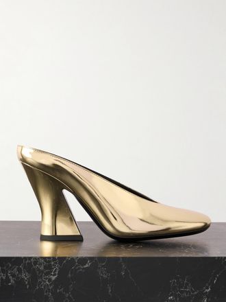Givenchy Mules En Cuir Effet Miroir - Doré