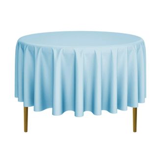 Lann's Linens 228,6 cm runde Premium-Tischdecke f&uuml;r Hochzeit/Bankett/Restaurant - Polyester-Tischdecke - Babyblau