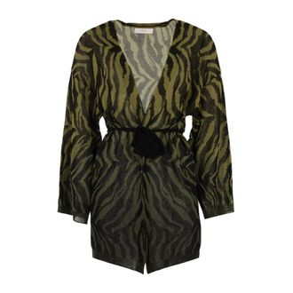 Akep Femme, Pulls, Multicolore, Taille: 38 FR Cardigan corto in maglia jacquard