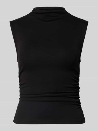 Gina Tricot Top mit Stehkragen und Raffungen