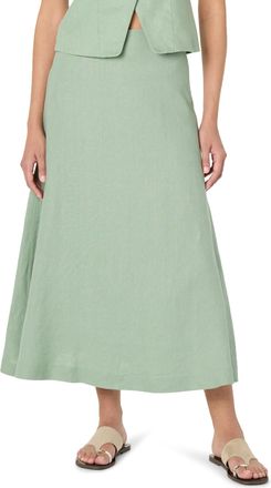 The Drop Midirock für Damen, Sizilien, Leinen, Iceberg Green, XXL Große Größen