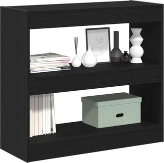 Generic B&uuml;cherschrank, Modernes B&uuml;cherregal mit 2 Ebenen und Offenem Regal, Kompakter Aufbewahrungsorganisator f&uuml;r Wohnzimmer, Heimb&uuml;ro und Schlafzimmer (Schw