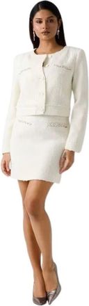 Guess Femme, Jupes, Beige, Taille: 38 FR Clotilde Tweed Skirt