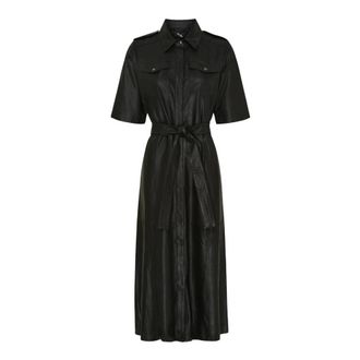 BTF-CPH Lang Skindkjole - - Dresses - Damen - Schwarzk - XS