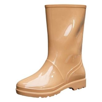 Generic Wellies Bottes en caoutchouc &agrave; talon bas pour femme - R&eacute;sistantes &agrave; leau - Faciles &agrave; mettre et &agrave; enlever - Semelle antid&eacute;rapante - Pour mollet plus la