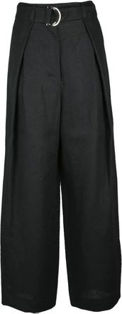 Max Mara Femme, Pantalons, Noir, Taille: 36 FR Wide Pantalons