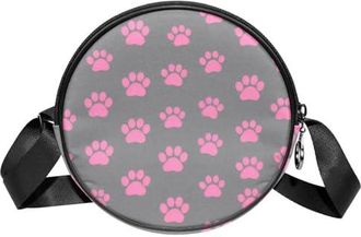 Generic Sac &agrave; bandouli&egrave;re Circle pour femme, petit sac &agrave; bandouli&egrave;re rose avec fermeture &eacute;clair, bretelles r&eacute;glables, sac &agrave; main rond d&eacute;contract&eacute; pour femmes 