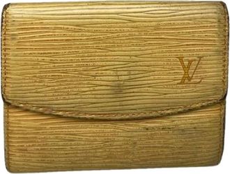 Louis Vuitton unisex, Pre-owned, Jaune, Taille: ONE Size Portefeuille en lin Pre-owned