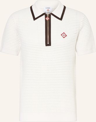 Casablanca Strick-Poloshirt Aus Merinowolle weiss