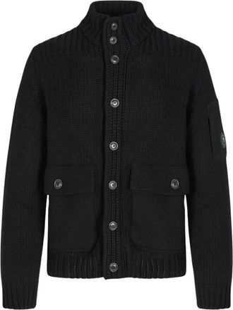 C.P. Company Lambswool GRS Button Lens Sweater - - Knitwear - Herren - Schwarzk - L