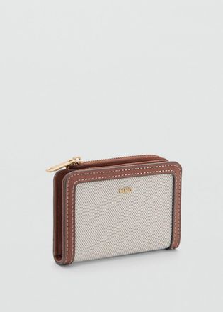 Mango Petit portefeuille textur&eacute; beige - Femme - Taille unique - MANGO