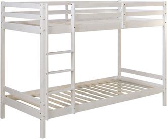 Homestyle4u Etagenbett 90x200 mit Stauraum Holz Weiß Doppelstockbett Hochbett 90x200 für 2 Kinder mit Lattenrost | Artikel 1431