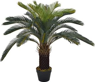 vidaXL Plante Artificielle avec Pot Palmier Cycas D&eacute;cor Floral Fleur Artificielle D&eacute;coration Salon Salle de S&eacute;jour Bureau Maison Int&eacute;rieur 90 cm